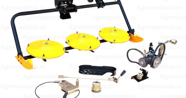 ProGARDEN Cositoare frontala rotativa cu 3 discuri pentru minitractoare ...