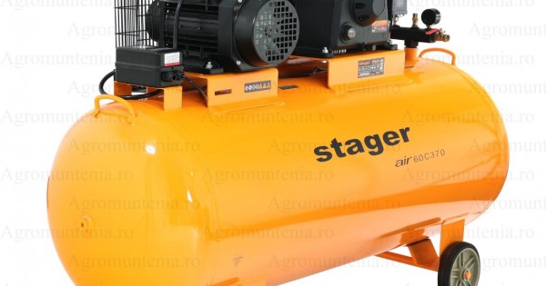 Stager Air 60C370 compresor aer, 370L, 10bar, 600L/min, trifazat ...