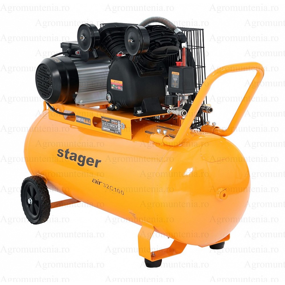 Stager Air 32C100 compresor aer, 100L, 10bar, 324L/min, monofazat ...