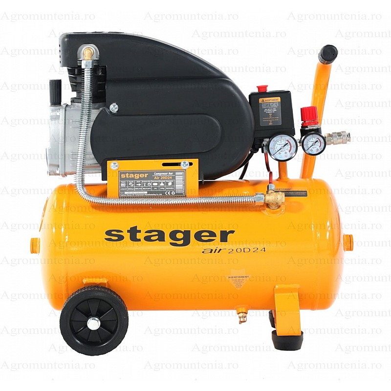 Stager Air 20D24 compresor aer, 24L, 8bar, 200L/min, monofazat ...